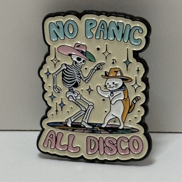 Jewelry | New Funny No Panic All Disco Skeleton Metal Enamel Pin | Poshmark